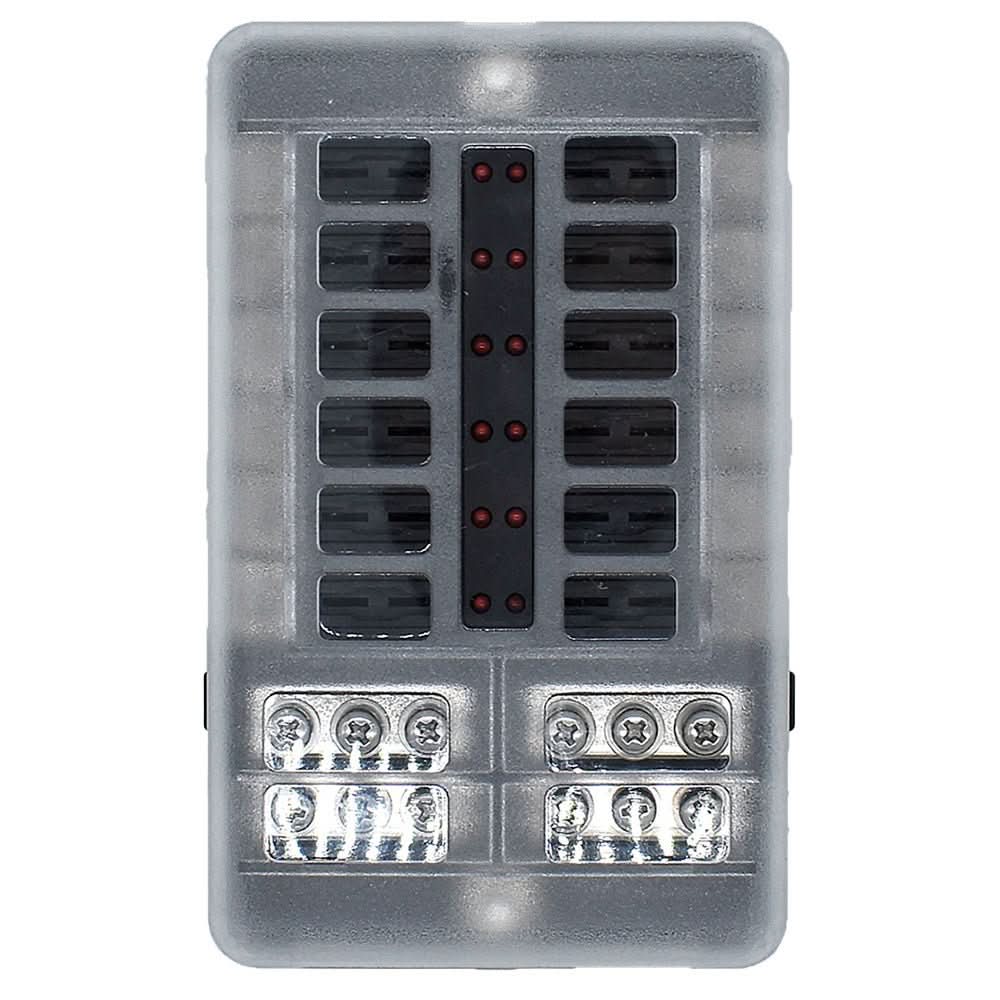 Bluewater 12-Position LED Fuse Block - 48V DC Marine and Mobile Power ...