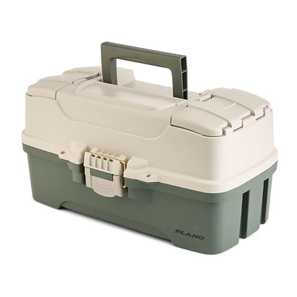 Plano Three-Tray Tackle Box - Green and Tan with Adjustable Compartmen ...